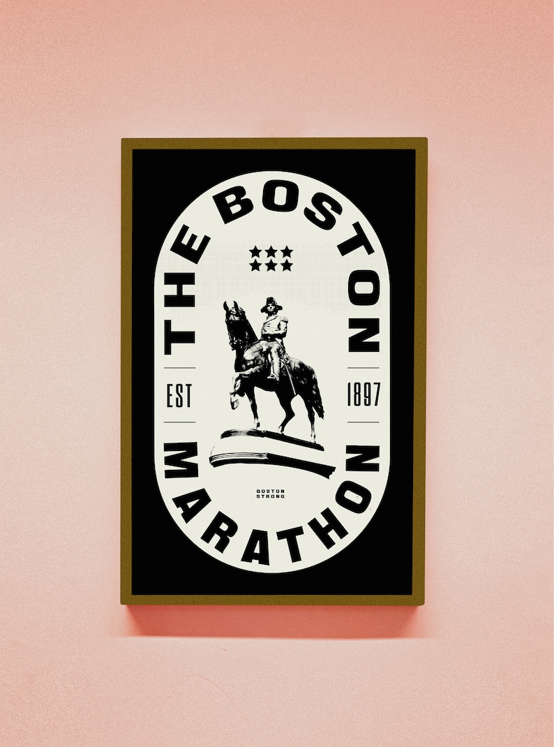 Vintage Boston Marathon Poster Boston Marathon Runner Gift for Runner ...