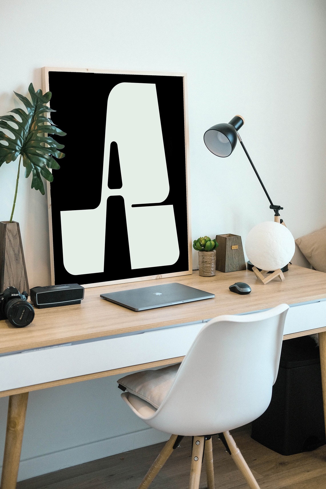 Capital Letter A Wall Art Letter A Poster Monogram Initial Gift Letter ...
