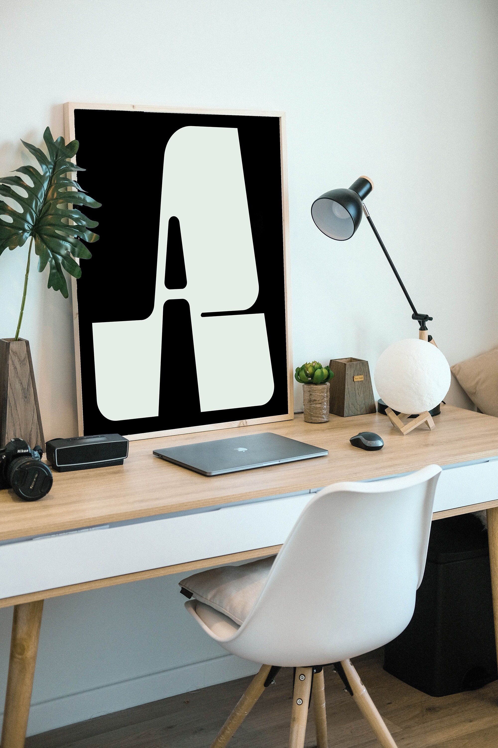 Capital Letter A Wall Art Letter A Poster Monogram Initial Gift Letter ...