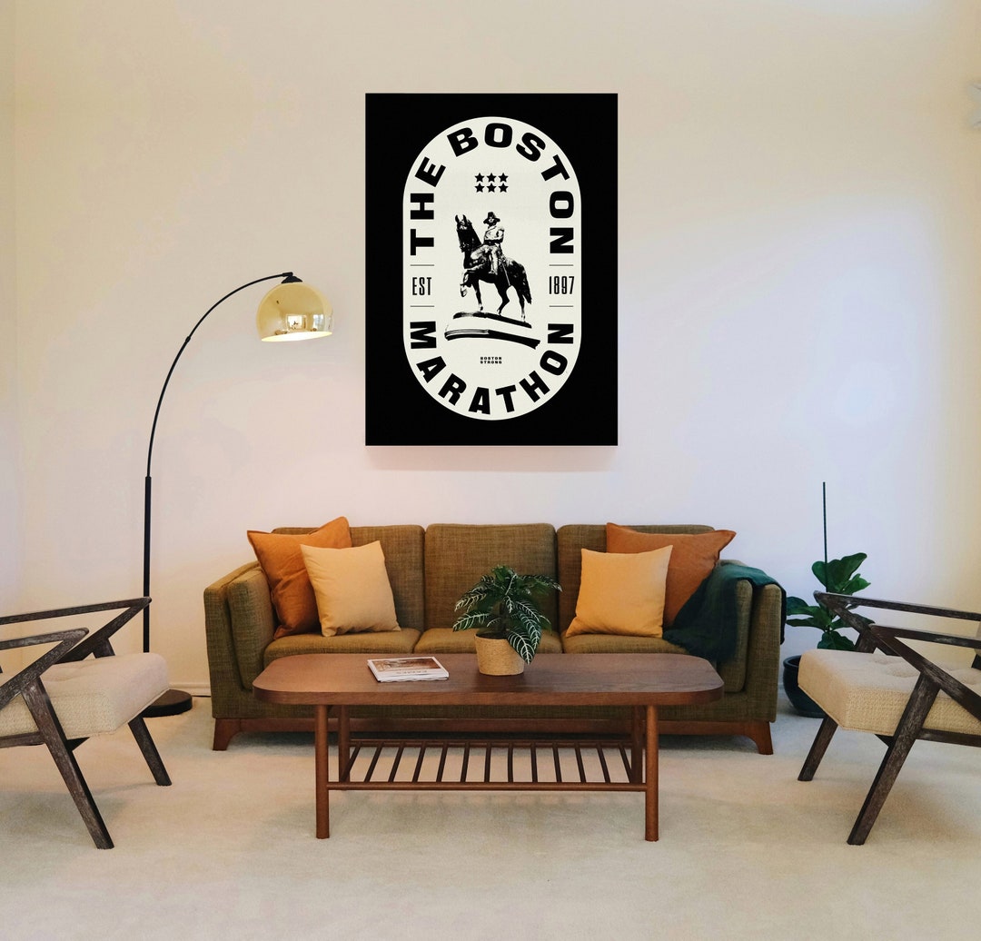 Vintage Boston Marathon Poster Boston Marathon Runner Gift for Runner ...