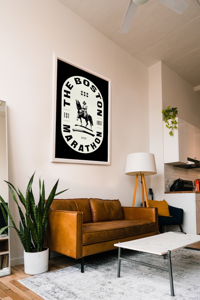 Vintage Boston Marathon Poster Boston Marathon Runner Gift for Runner ...