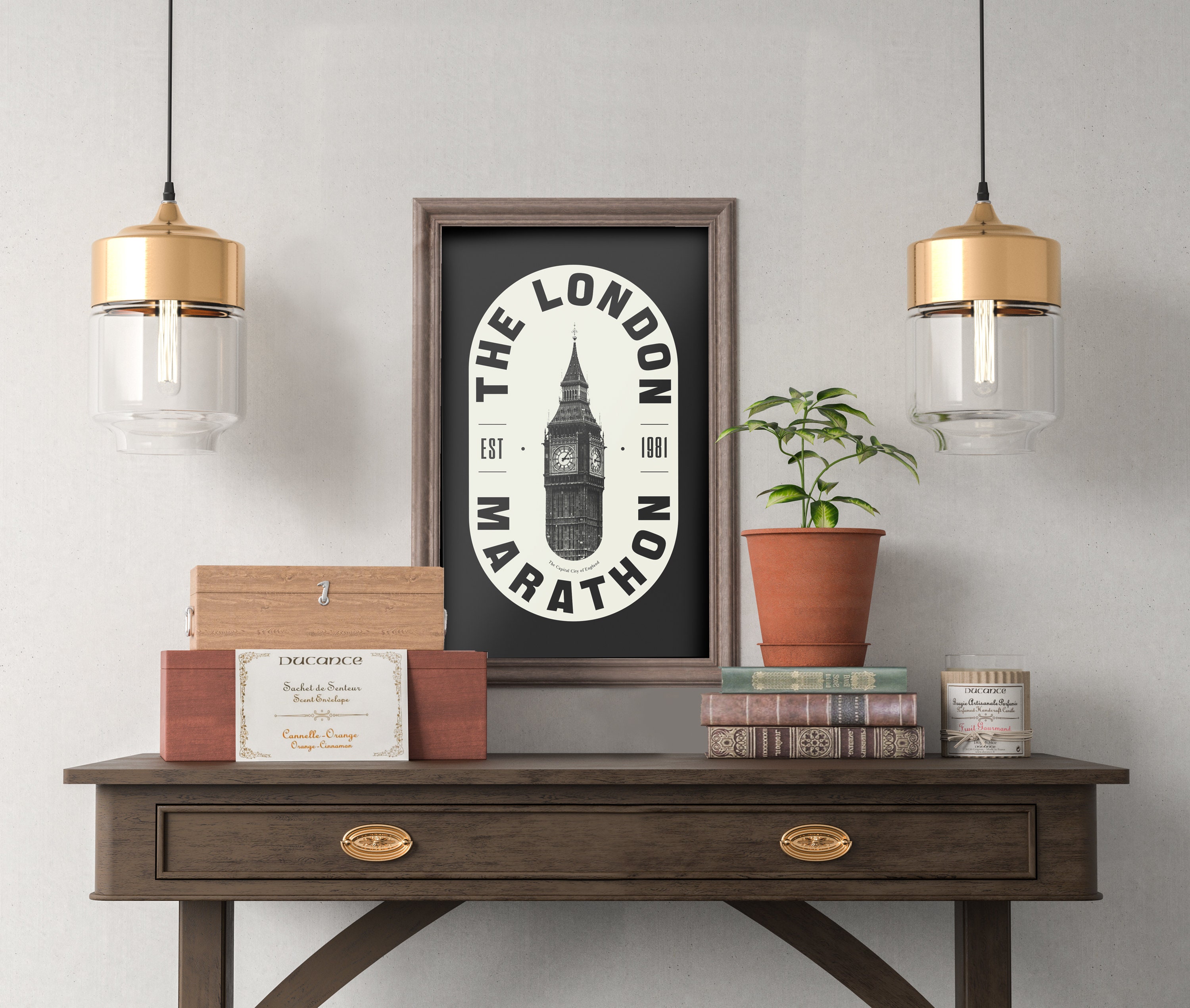 Vintage London Marathon Poster London Marathon Runner Gift for Runner ...