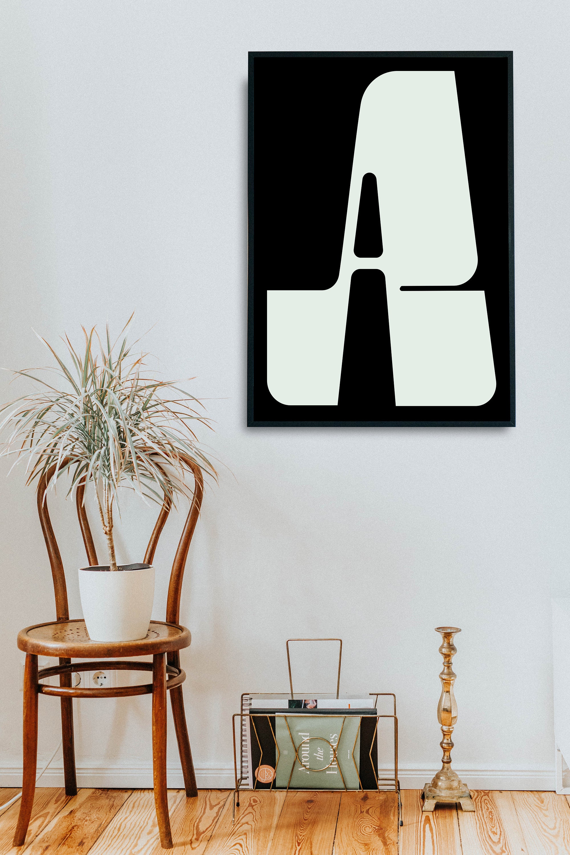 Capital Letter A Wall Art Letter A Poster Monogram Initial Gift Letter ...