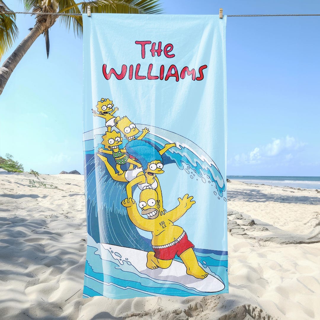 Personalized Towel Gifts, Summer Name Towel, Simpsons Characters ...