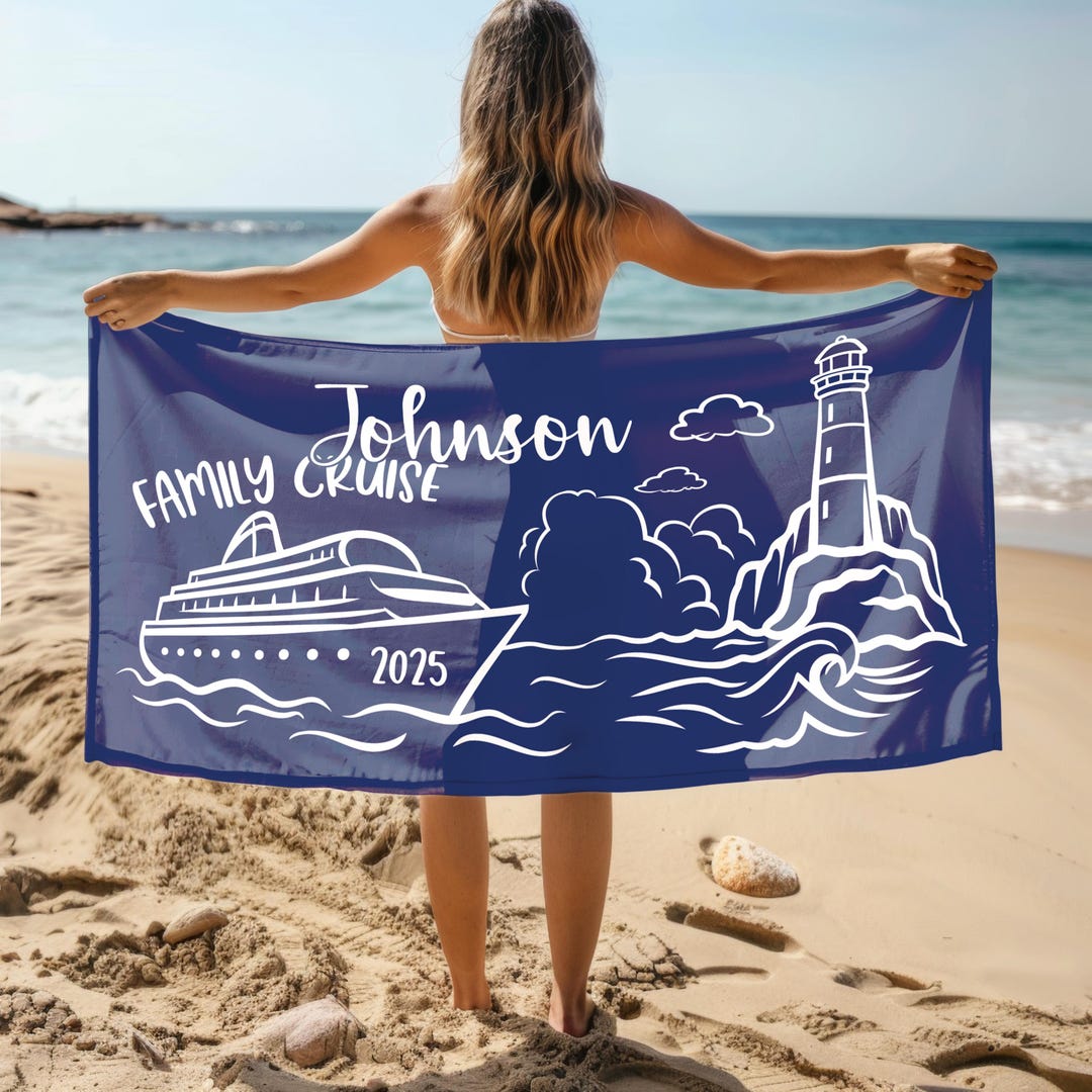 Custom Family Trip Towel, Ship Towel, Family Cruise Towel, Name Pool ...