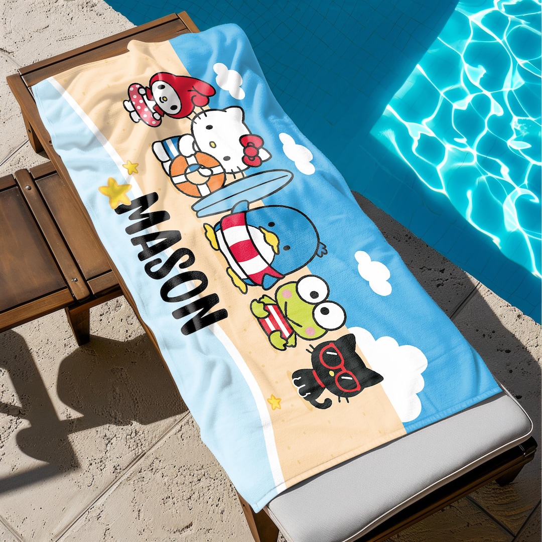 Personalized Kids Towel, Cartoon Beach Towel, Cartoon Character Gift ...