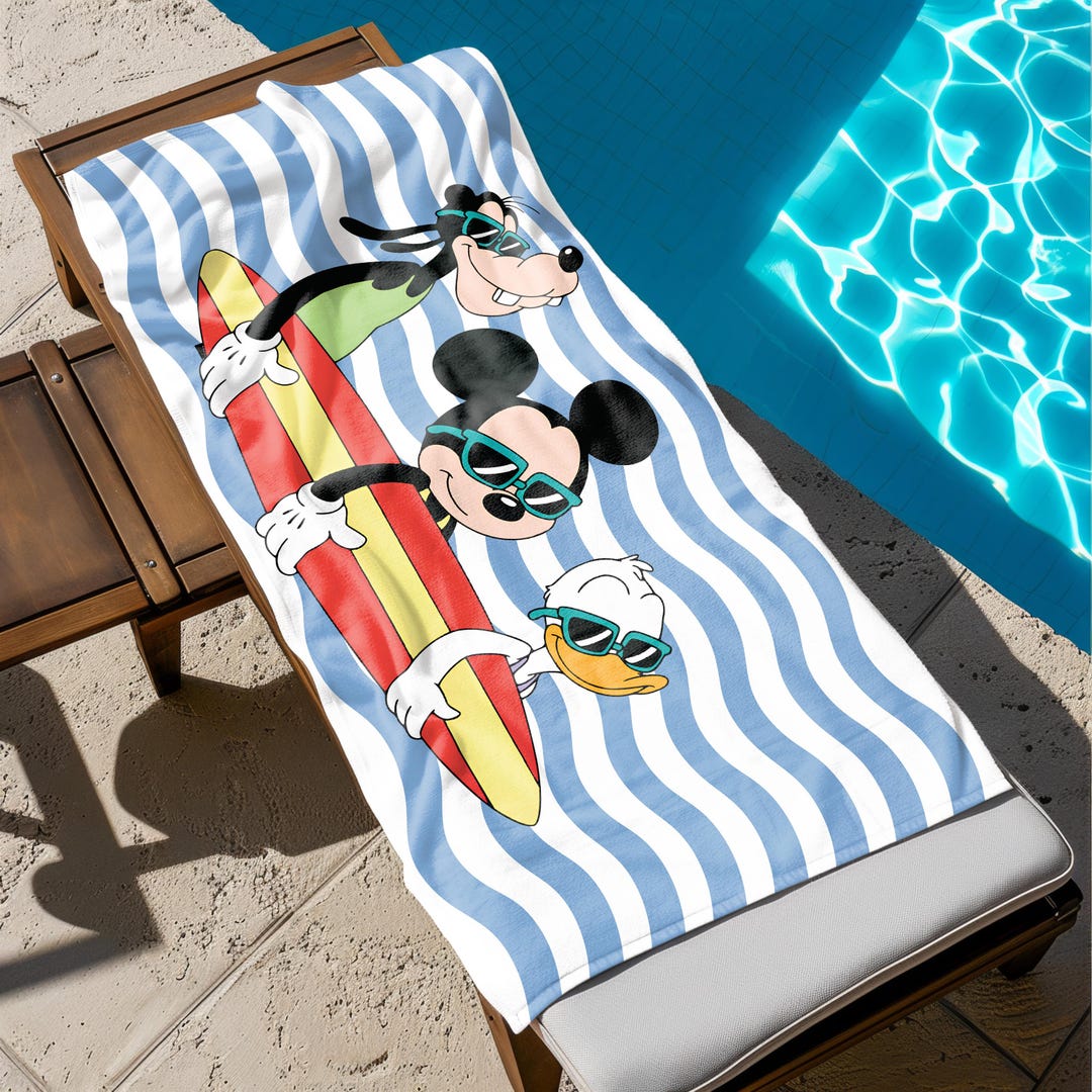 Cartoon Towel, Kids Beach Towel, Surfboard Towel, Gift for Kids ...