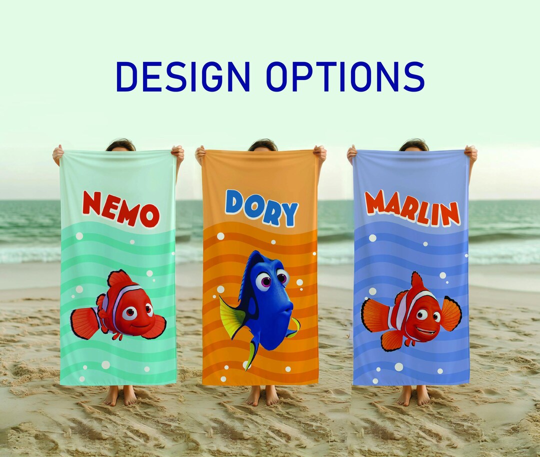 Personalized Fish Towel, Cartoon Towel Gift, Custom Beach Towel Gift ...