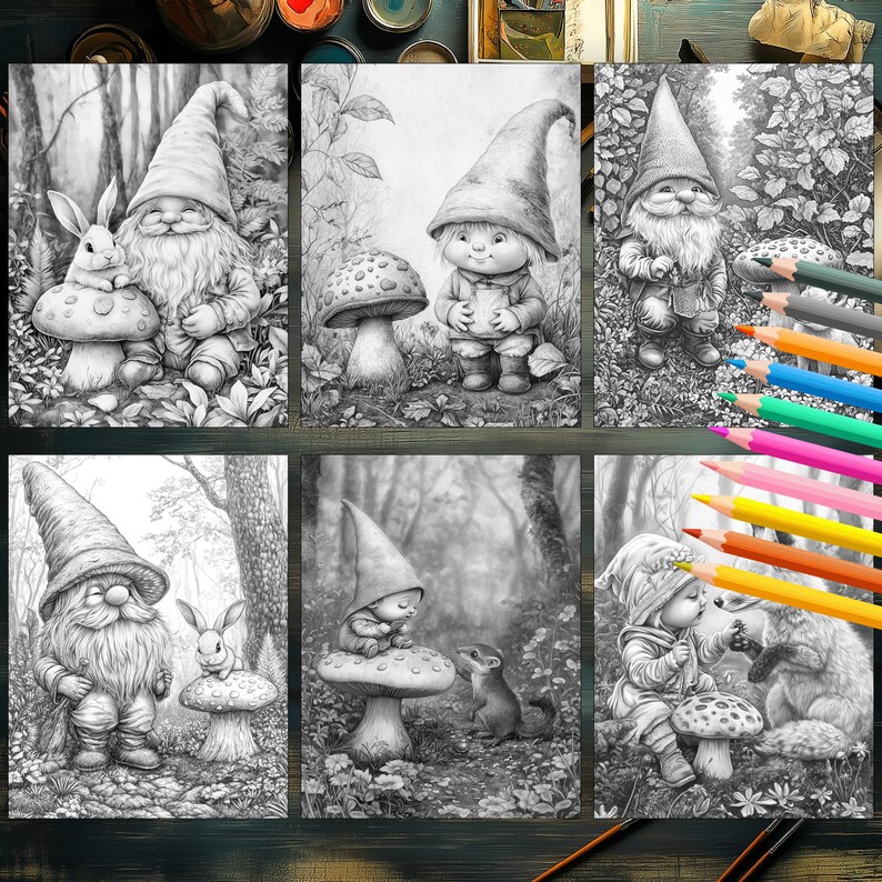 50 Autumn Gnome Coloring Pages | Gnomes Coloring Sheets | Woodland ...