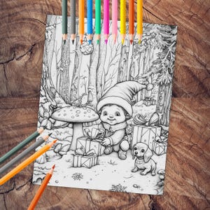 50 Winter Gnomes Coloring Book | Christmas Gnome Coloring Book | Winter ...