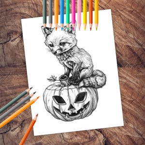 50 Woodland Animals Halloween Coloring Pages | Adults + Kids Instant ...