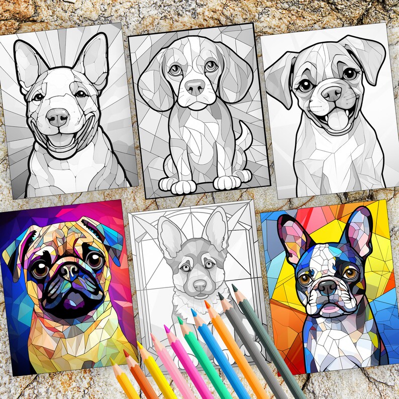 Cute Dog Coloring Pages for Kids - Printable Digital Download - Fun ...