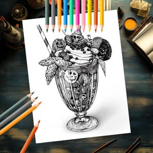 50 Halloween Desserts Coloring Pages | Sweet Treats Instant Download ...