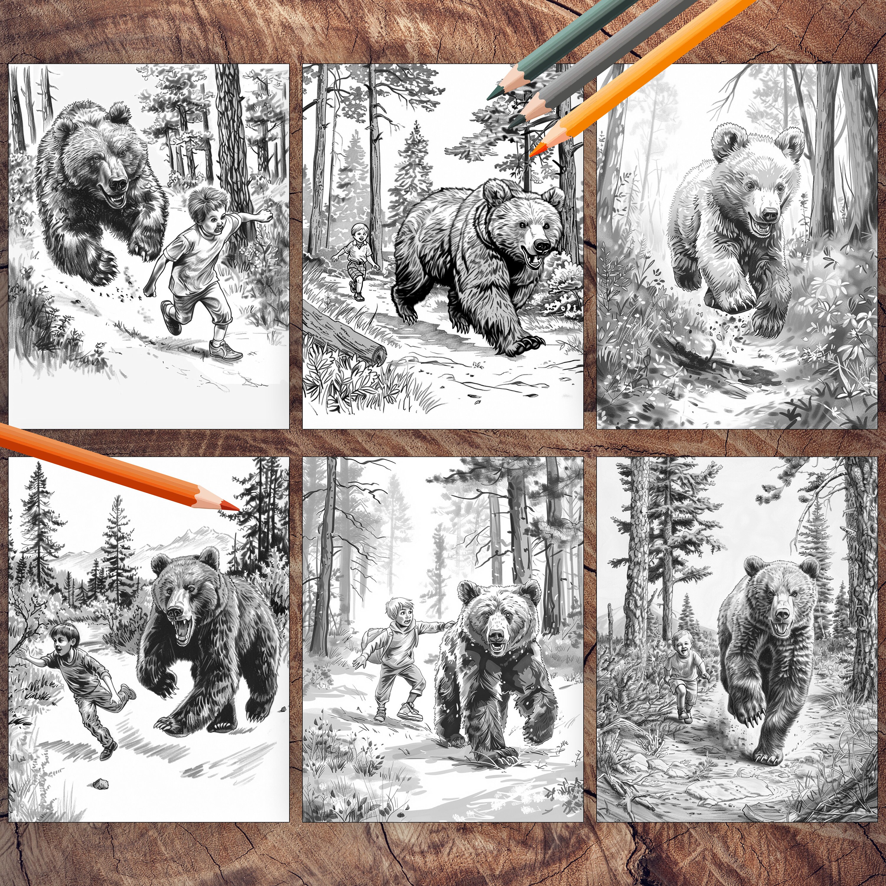 50 Woodland Animal Bear Coloring Pages | Printable PDF for Kids and ...