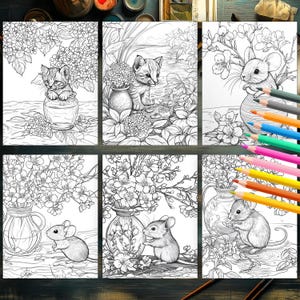 50 Forest Floral Animals Coloring Pages - Woodland Creatures - Relaxing ...
