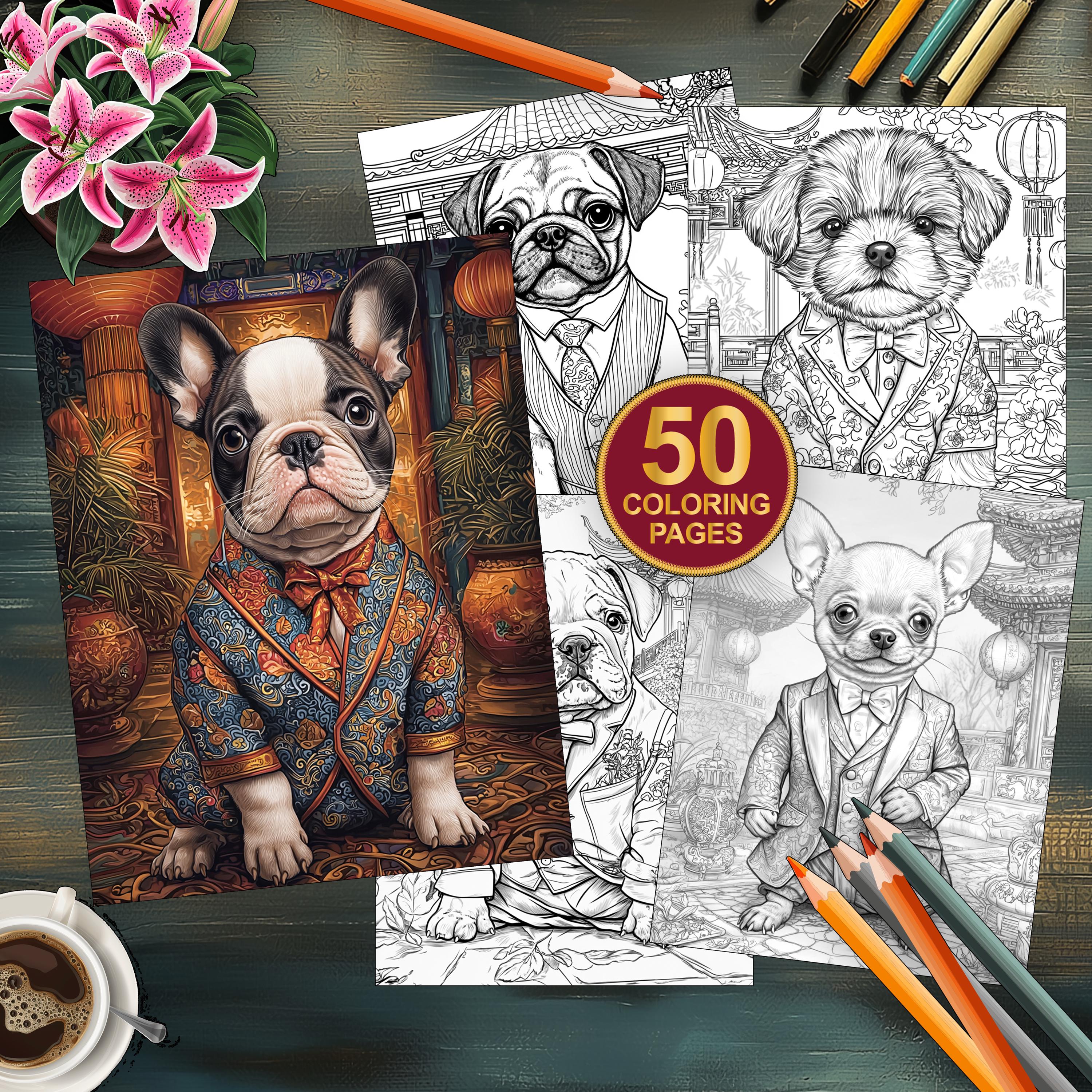 50 Baby Puppy Coloring Pages | Puppies Wearing Fancy Suits | Fun ...