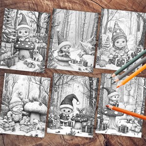 50 Winter Gnomes Coloring Book | Christmas Gnome Coloring Book | Winter ...