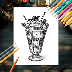 50 Halloween Desserts Coloring Pages | Sweet Treats Instant Download ...