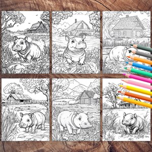 50 Adorable Baby Hippo Coloring Pages | Printable Art for Adults + Kids ...
