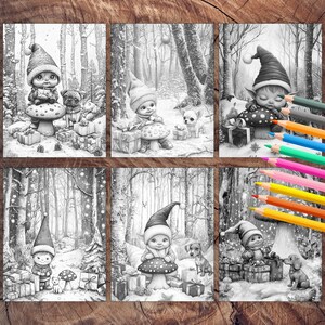 50 Winter Gnomes Coloring Book | Christmas Gnome Coloring Book | Winter ...