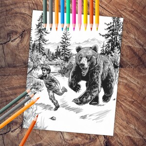 50 Woodland Animal Bear Coloring Pages | Printable PDF for Kids and ...