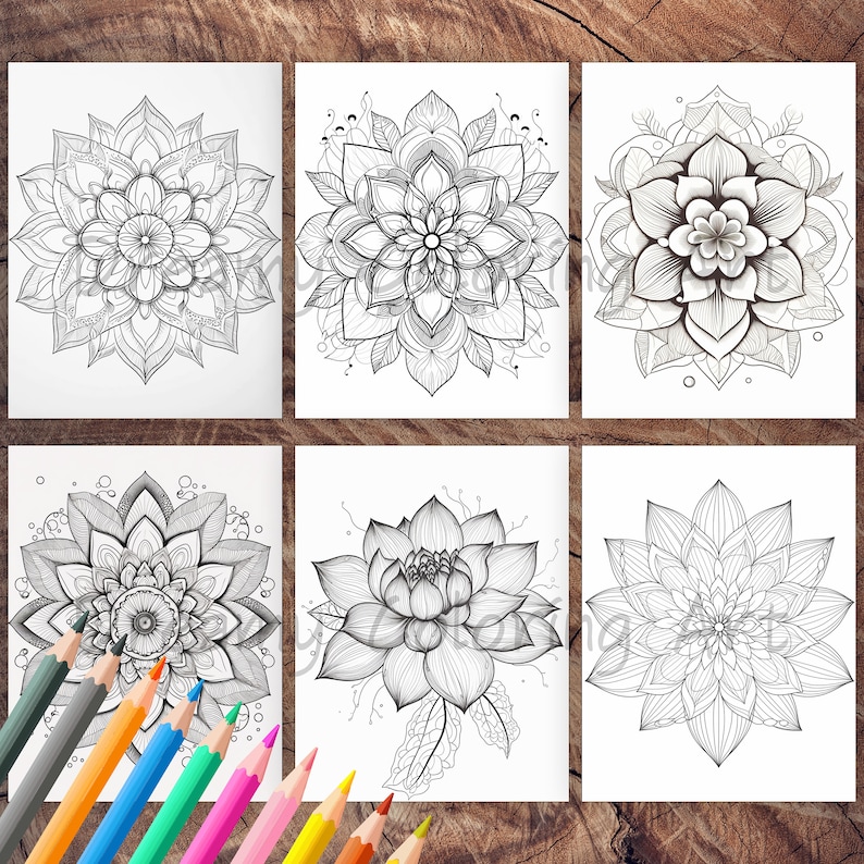 Mandalas Coloring Book, PDF Printable Coloring Pages, Simple Mandalas ...