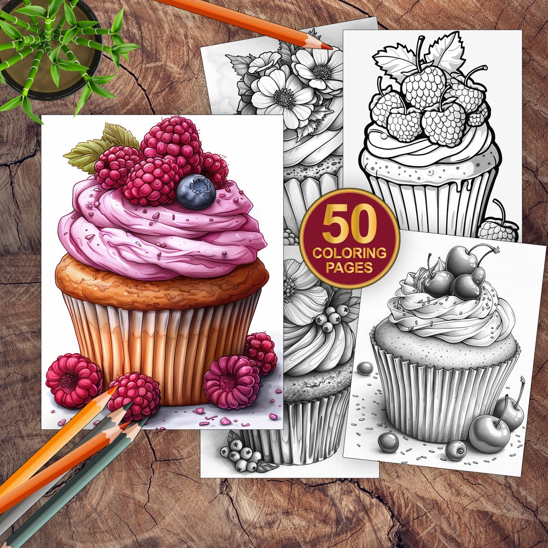 50 Desserts Coloring Book | Classroom Craft | Sweet Coloring Page ...
