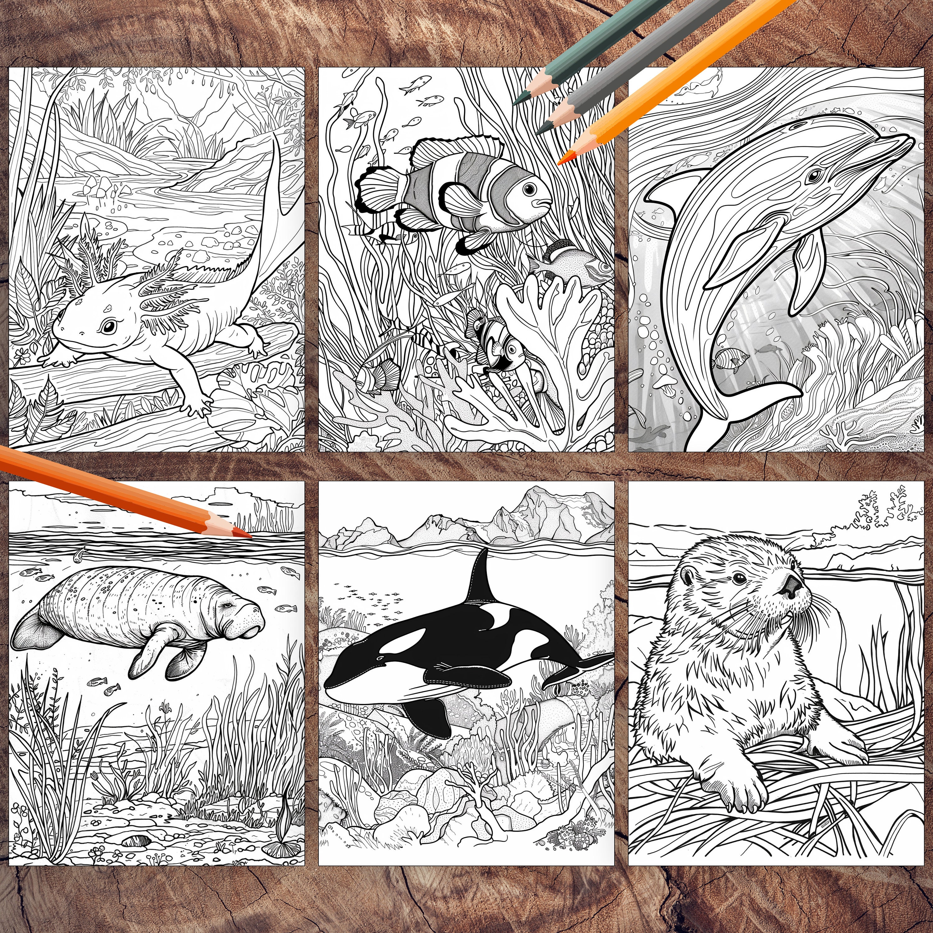 50 Sea Animals Coloring Pages | Ocean Animal Coloring Pages | Instant ...