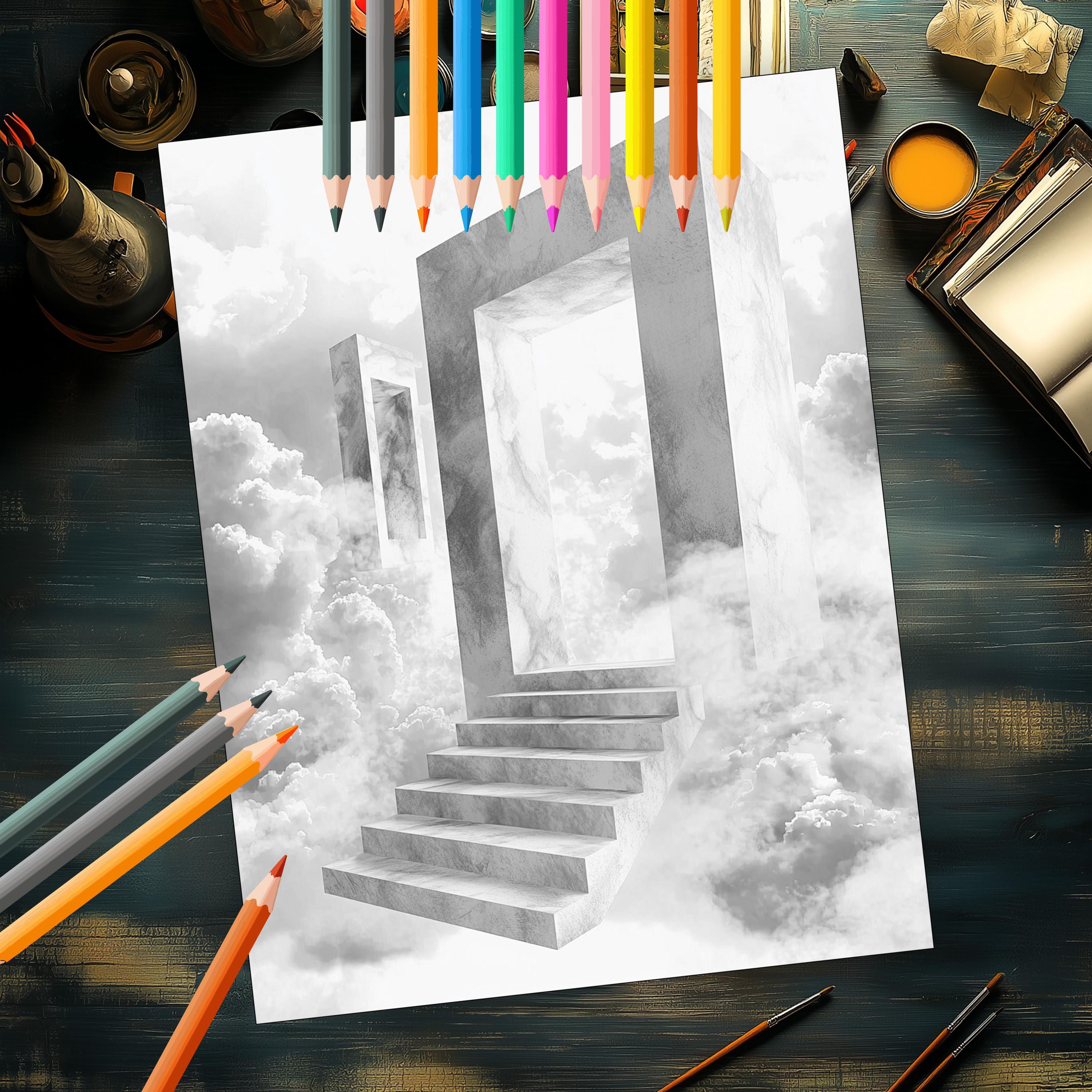 50 Surrealism Coloring Pages - Printable Adult Coloring Book ...
