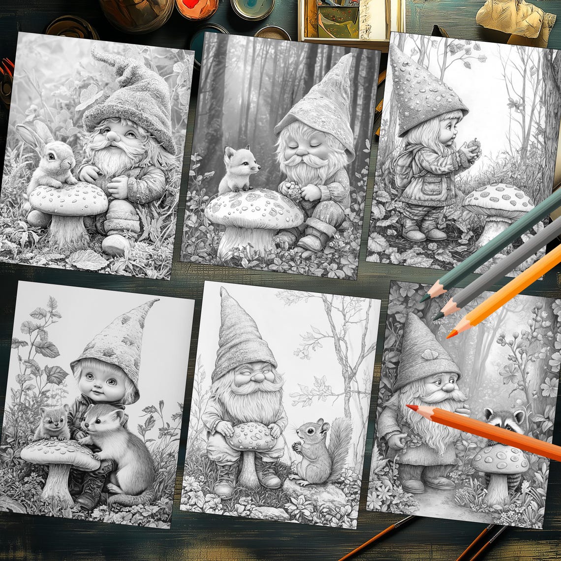 50 Autumn Gnome Coloring Pages | Gnomes Coloring Sheets | Woodland ...