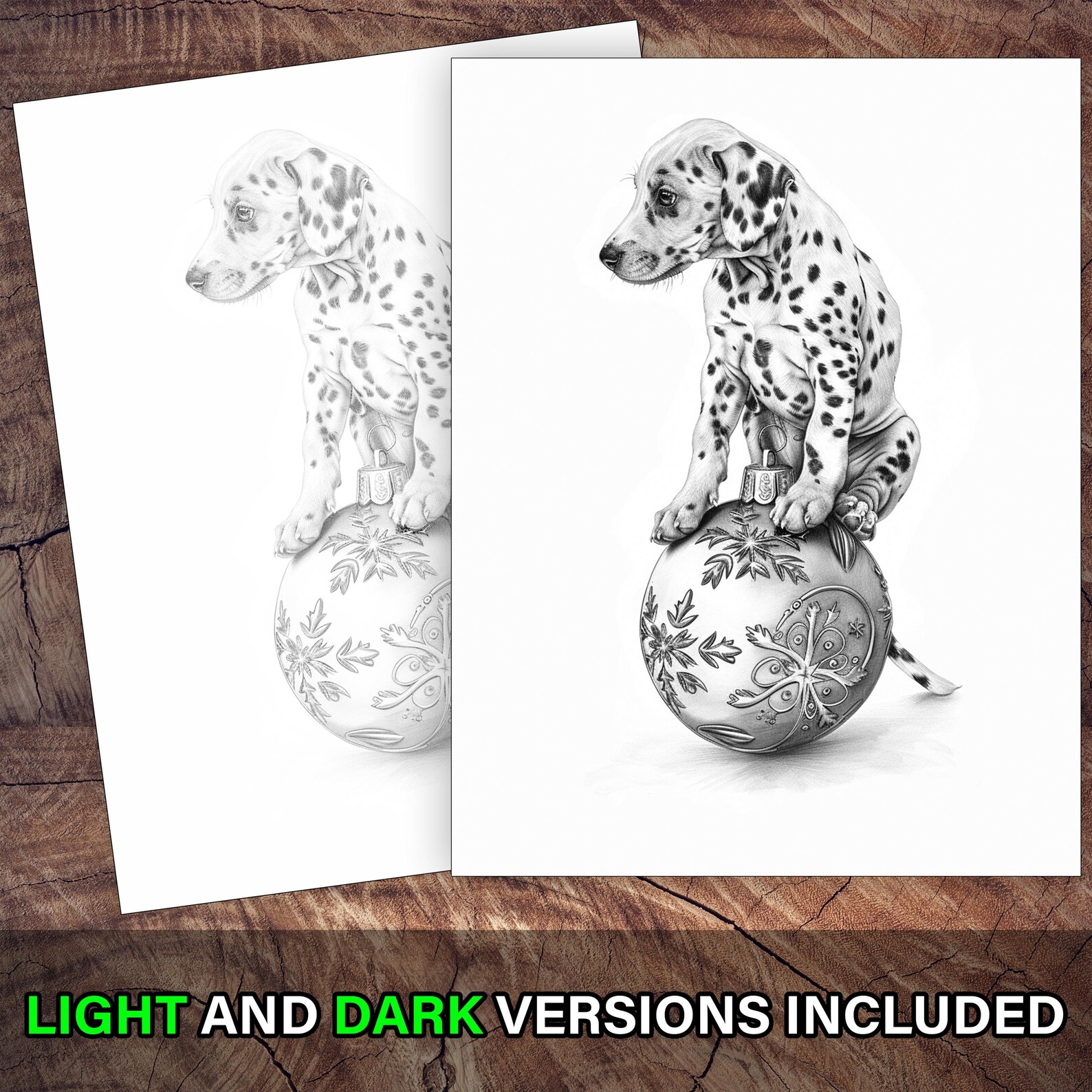 50 Dogs With Christmas Ornaments Coloring Book | Printable Puppy ...