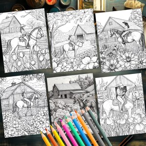 50 Cowgirls Coloring Pages | Digital Download for Kids and Adults ...