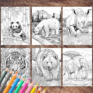 50 Wild Animals Coloring Pages | Safari Jungle Coloring Page | Adult ...