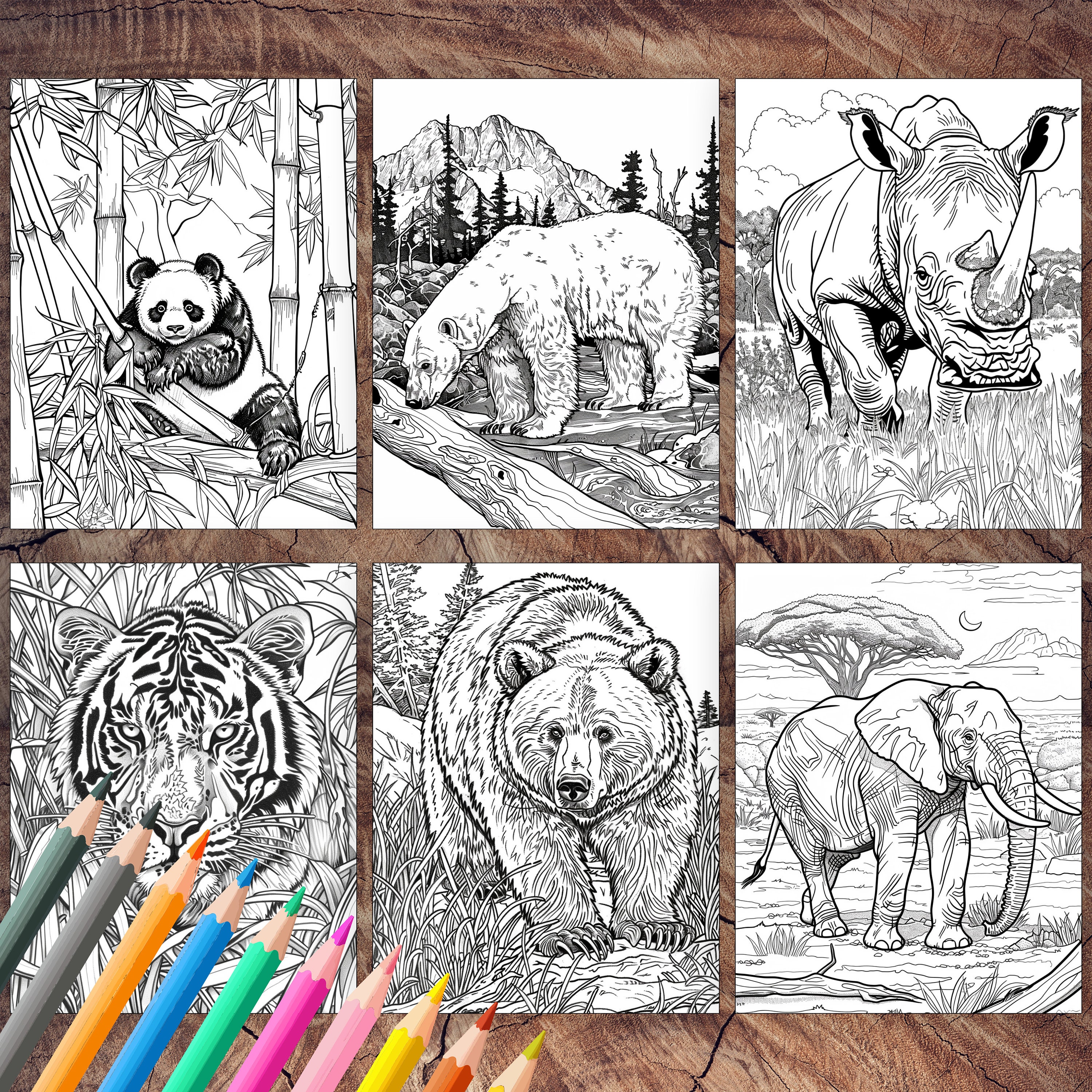 50 Wild Animals Coloring Pages | Safari Jungle Coloring Page | Adult ...