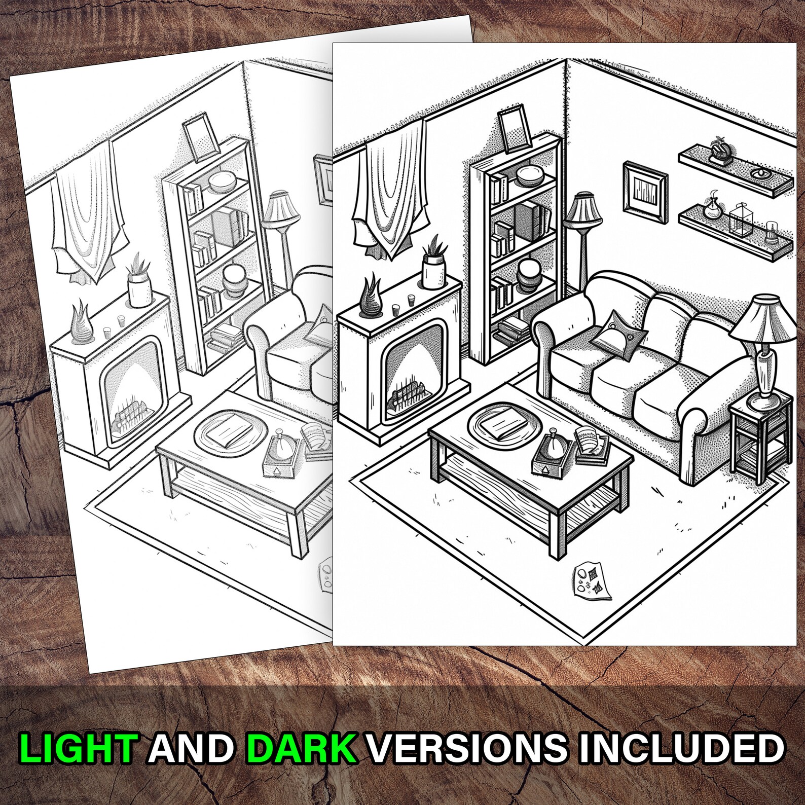 50 Pocket Room Coloring Book | Aesthetic Adult Coloring Page ...