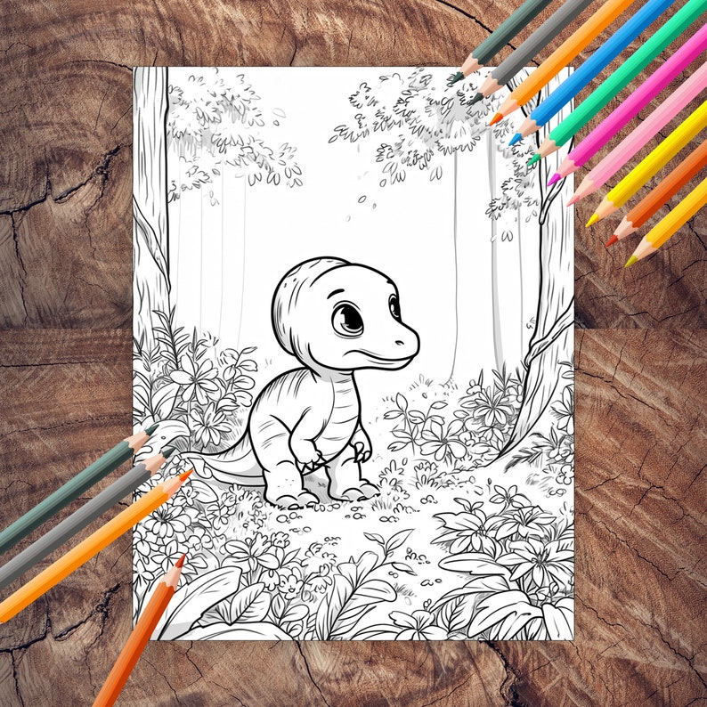 400 Dinosaurs Coloring Pages Vol 1 Instant Digital Download Coloring ...