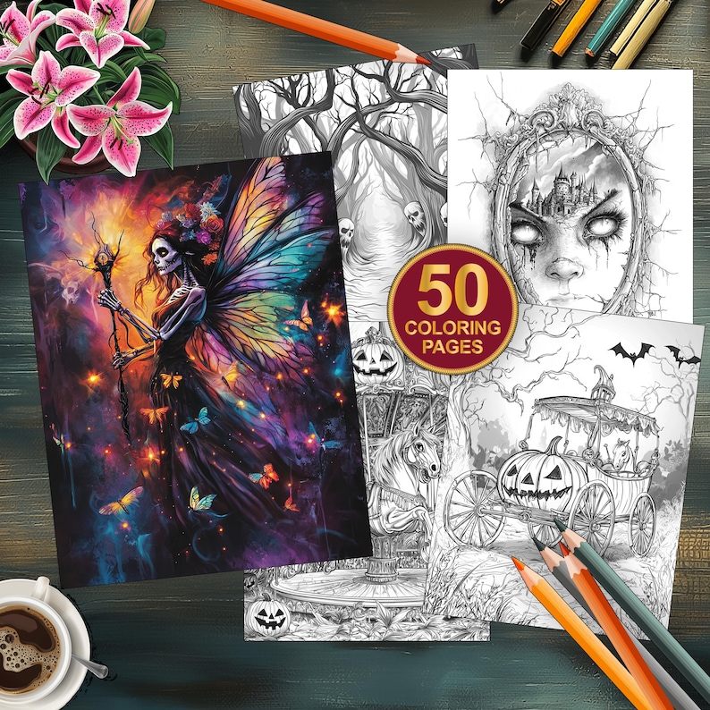 Dark Fairytale Coloring Book | Printable Gothic Pages for Adults ...