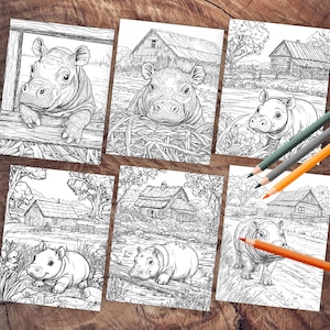 50 Adorable Baby Hippo Coloring Pages | Printable Art for Adults + Kids ...