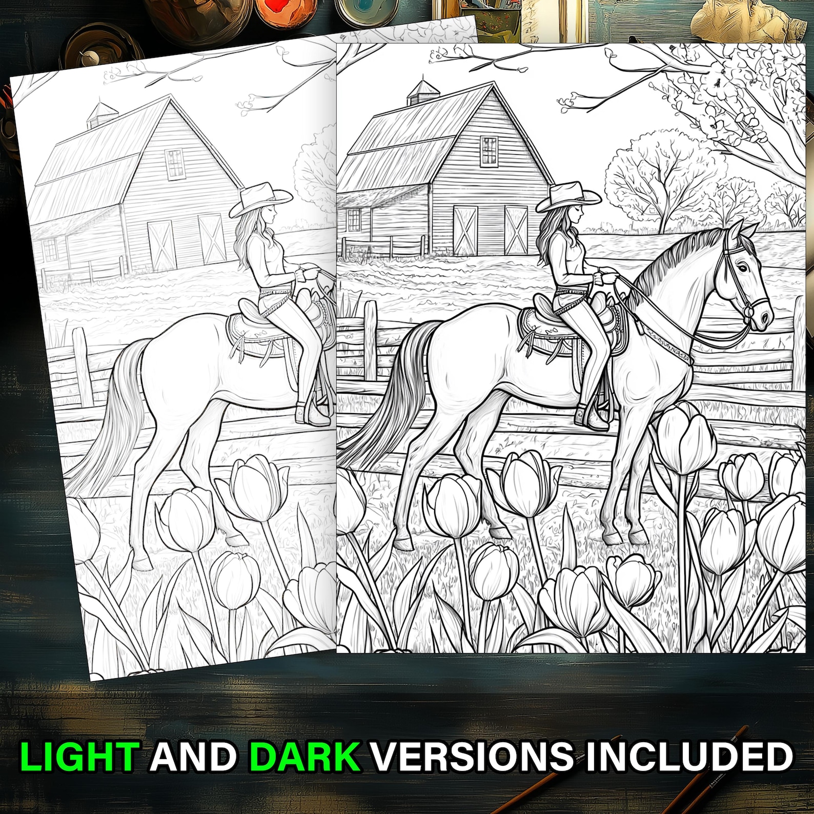 50 Cowgirls Coloring Pages | Digital Download for Kids and Adults ...