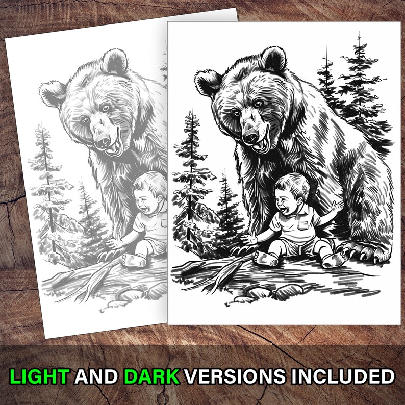 50 Woodland Animal Bear Coloring Pages | Printable PDF for Kids and ...