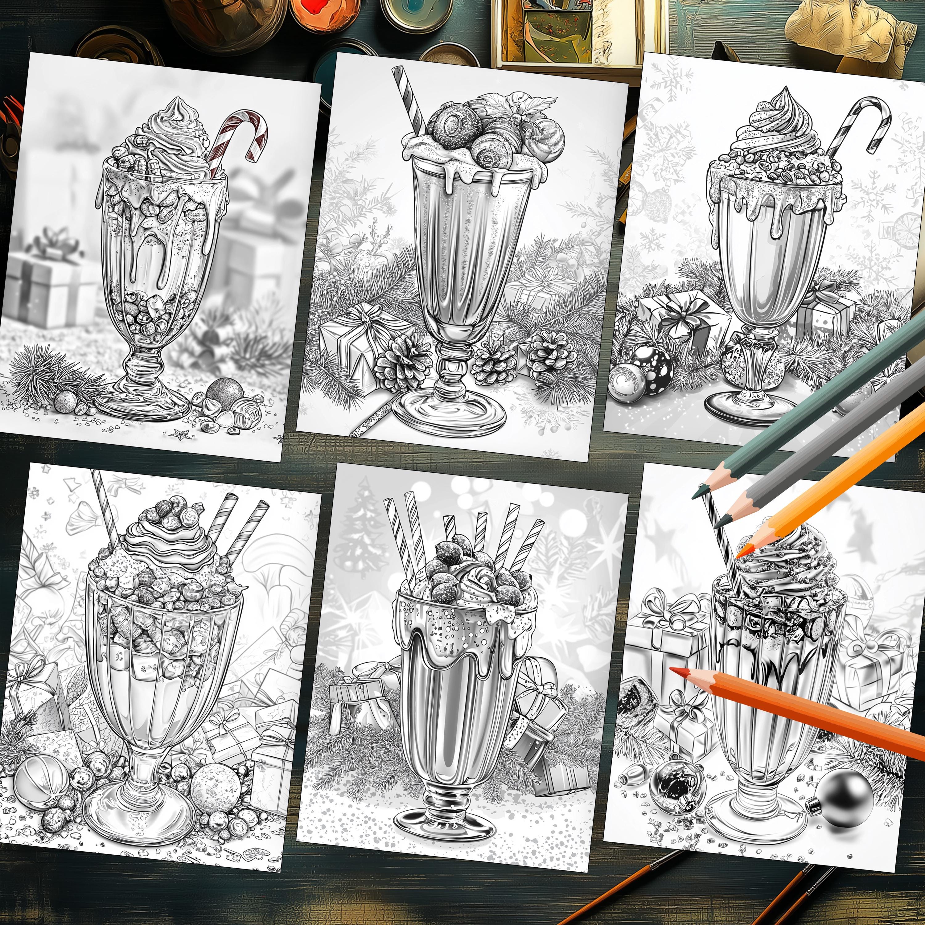 50 Coloring Pages for Holiday Desserts | Sweet Treats Instant Download ...