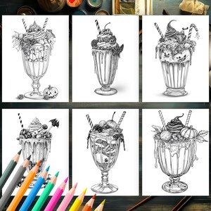 50 Halloween Desserts Coloring Pages | Sweet Treats Instant Download ...