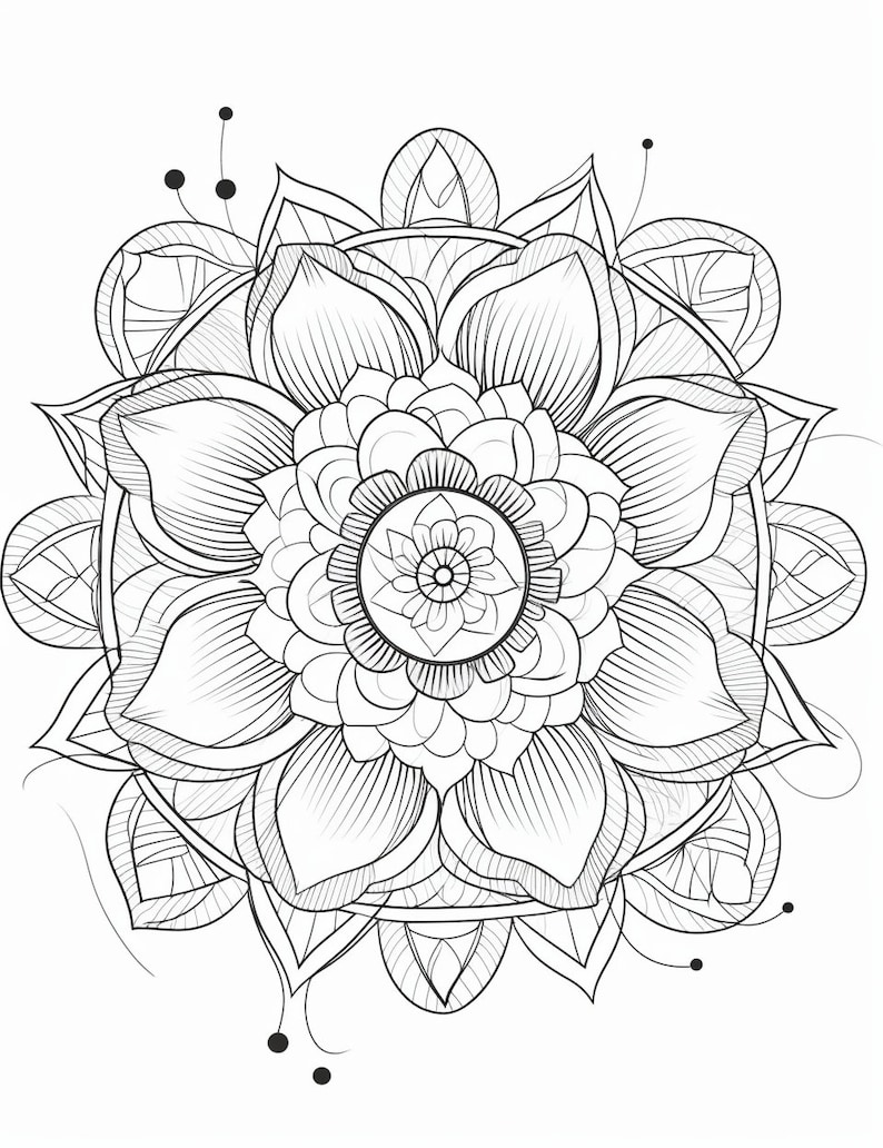Mandalas Coloring Book, PDF Printable Coloring Pages, Simple Mandalas ...