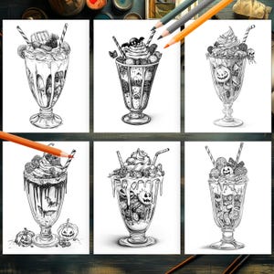 50 Halloween Desserts Coloring Pages Sweet Treats Instant Download ...