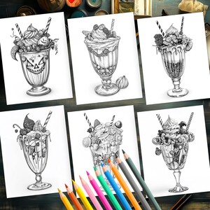 50 Halloween Desserts Coloring Pages | Sweet Treats Instant Download ...