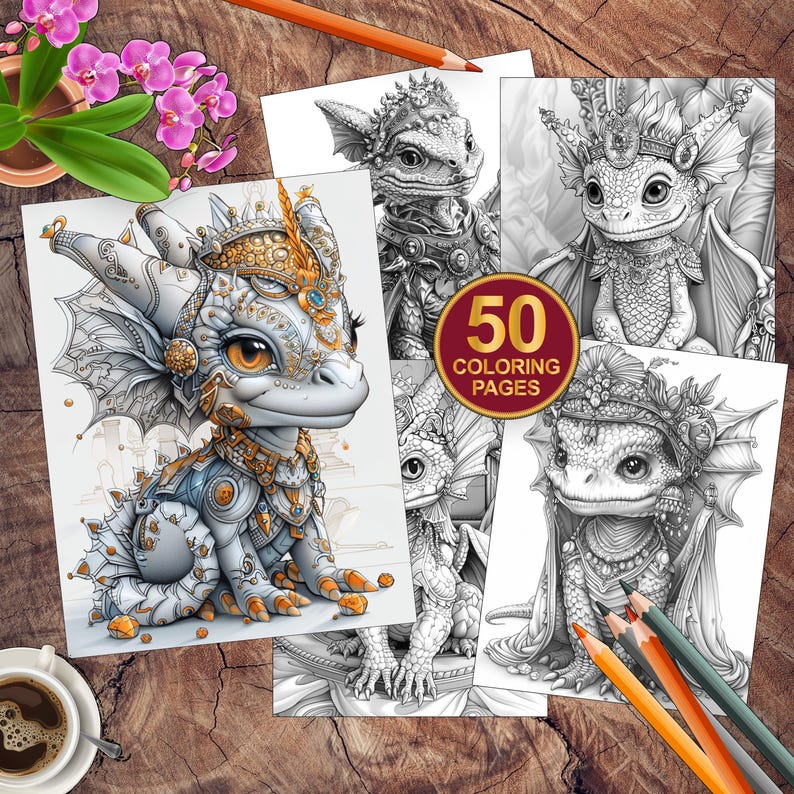 50 Baby Dragon Coloring Pages - Inspiring Adult Coloring - Relaxing ...
