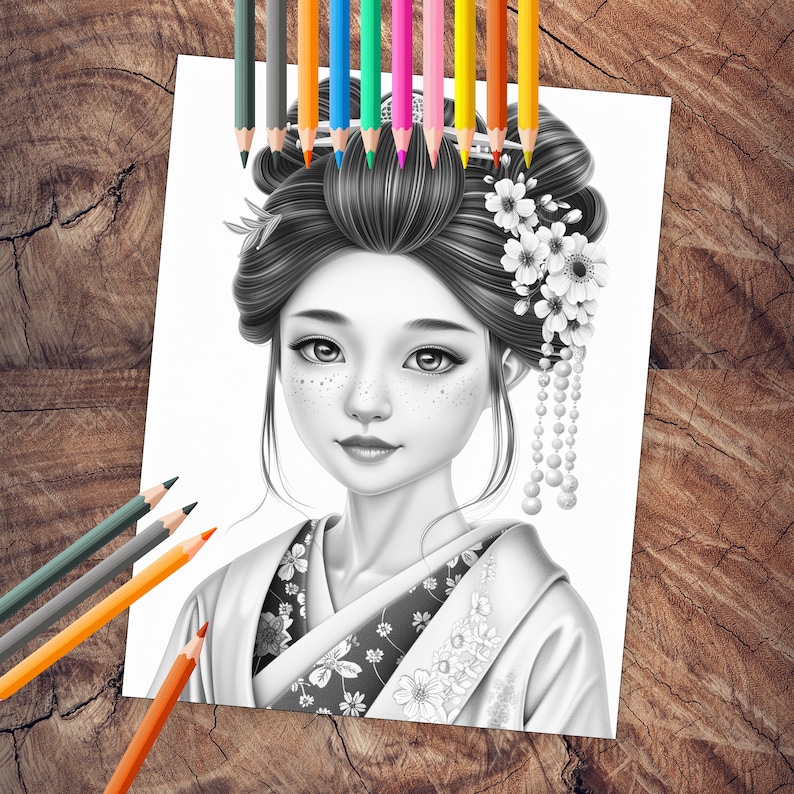 50 Japanese Princess Coloring Pages Samurai Coloring Book Japanese ...
