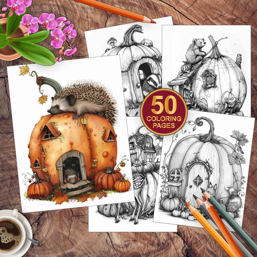 50 Woodland Creatures Coloring Pages | Woodland Halloween Animals in ...