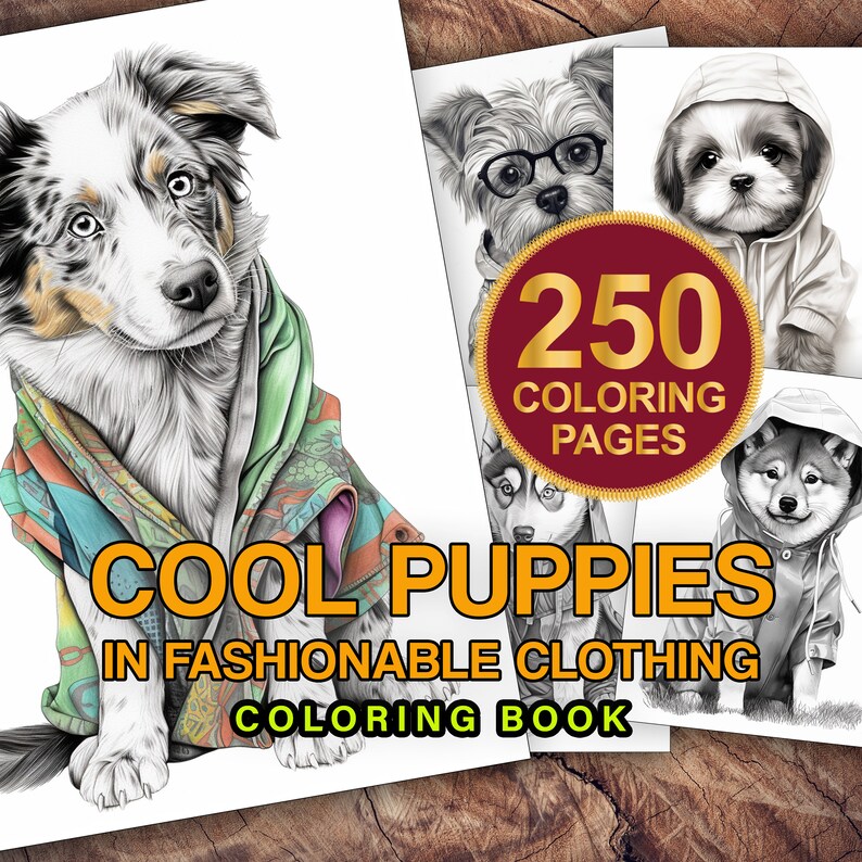 Dogs Coloring Page Book Adults Kids Instant Download - Etsy