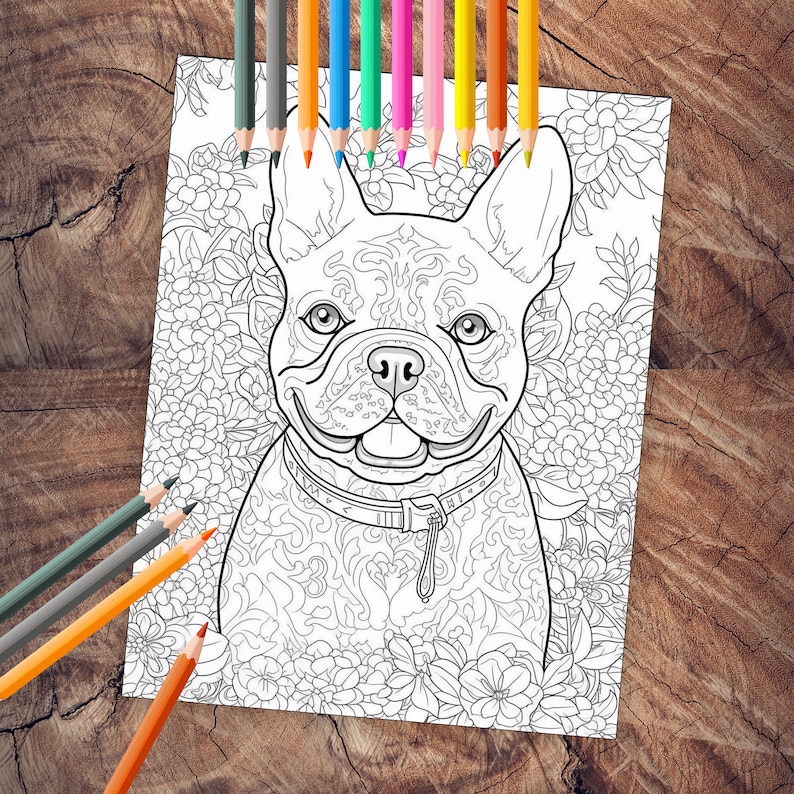 30 French Bulldogs Coloring Pages | Grayscale Coloring Pages ...
